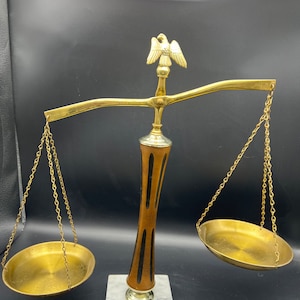 MCM Scale of Justice Marble Base Brass Scale Wood Post 1960's - Etsy