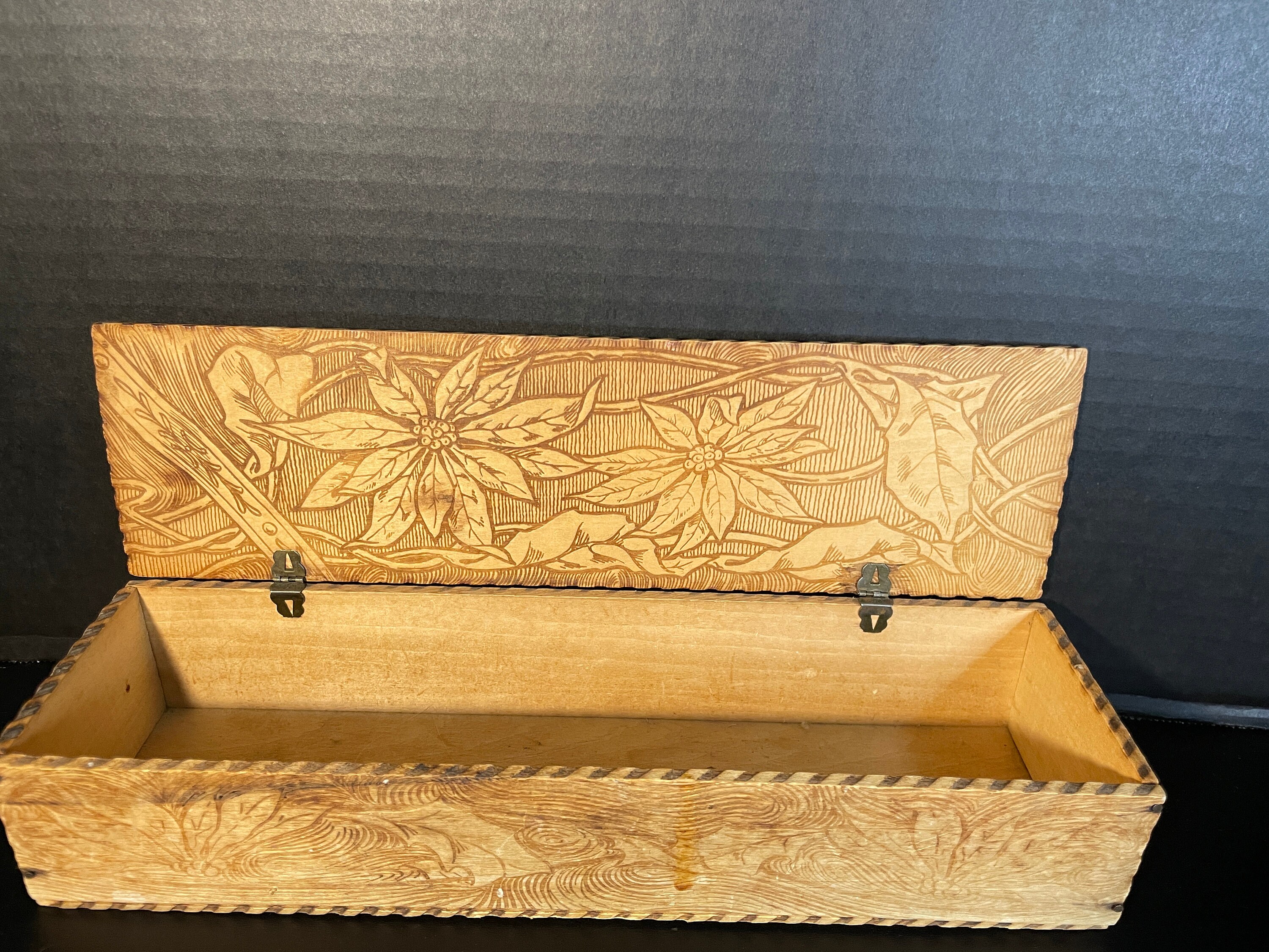 Vintage Pyrography Cannabis Stash Box Not Really but It Looks - Etsy
