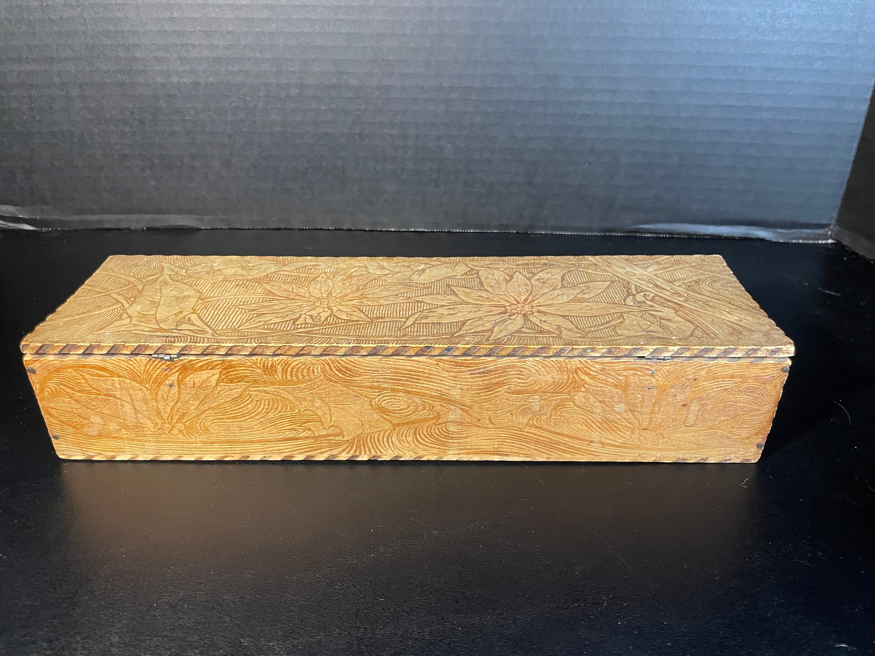 Vintage Pyrography Cannabis Stash Box Not Really but It Looks - Etsy