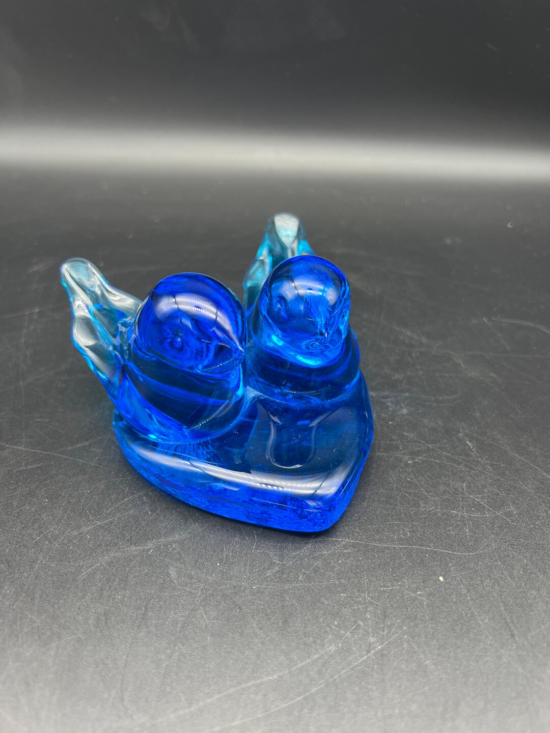 Double Bluebird of Happiness on Heart Base Signed Leo Ward 1990 - Etsy