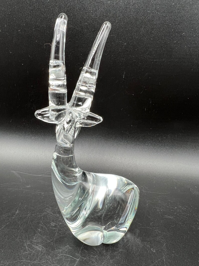 Handblown Art Glass Reindeer Crystal Clear - Etsy