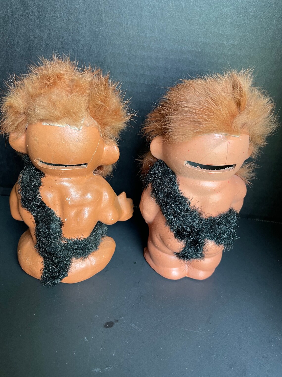 Vintage Cavemen Caveman Red Clay Pottery Banks Set of 2 - Etsy