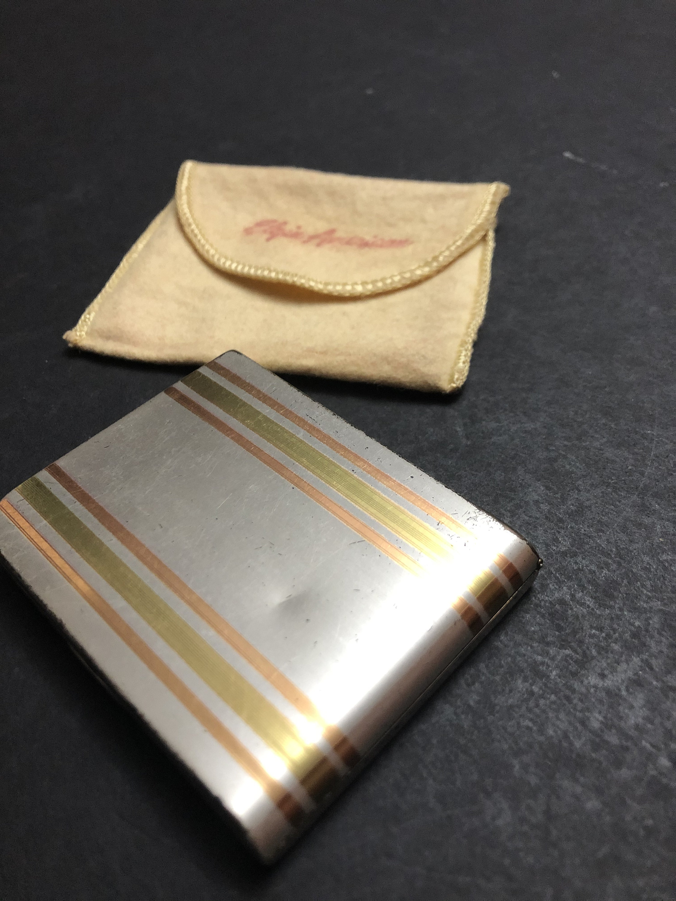 Vintage Elgin American Powder Compact Silver Copper and Gold - Etsy