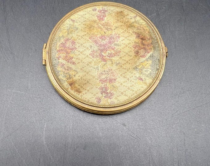 Victorian Brocade Gold Metal Compact Mirror - Etsy