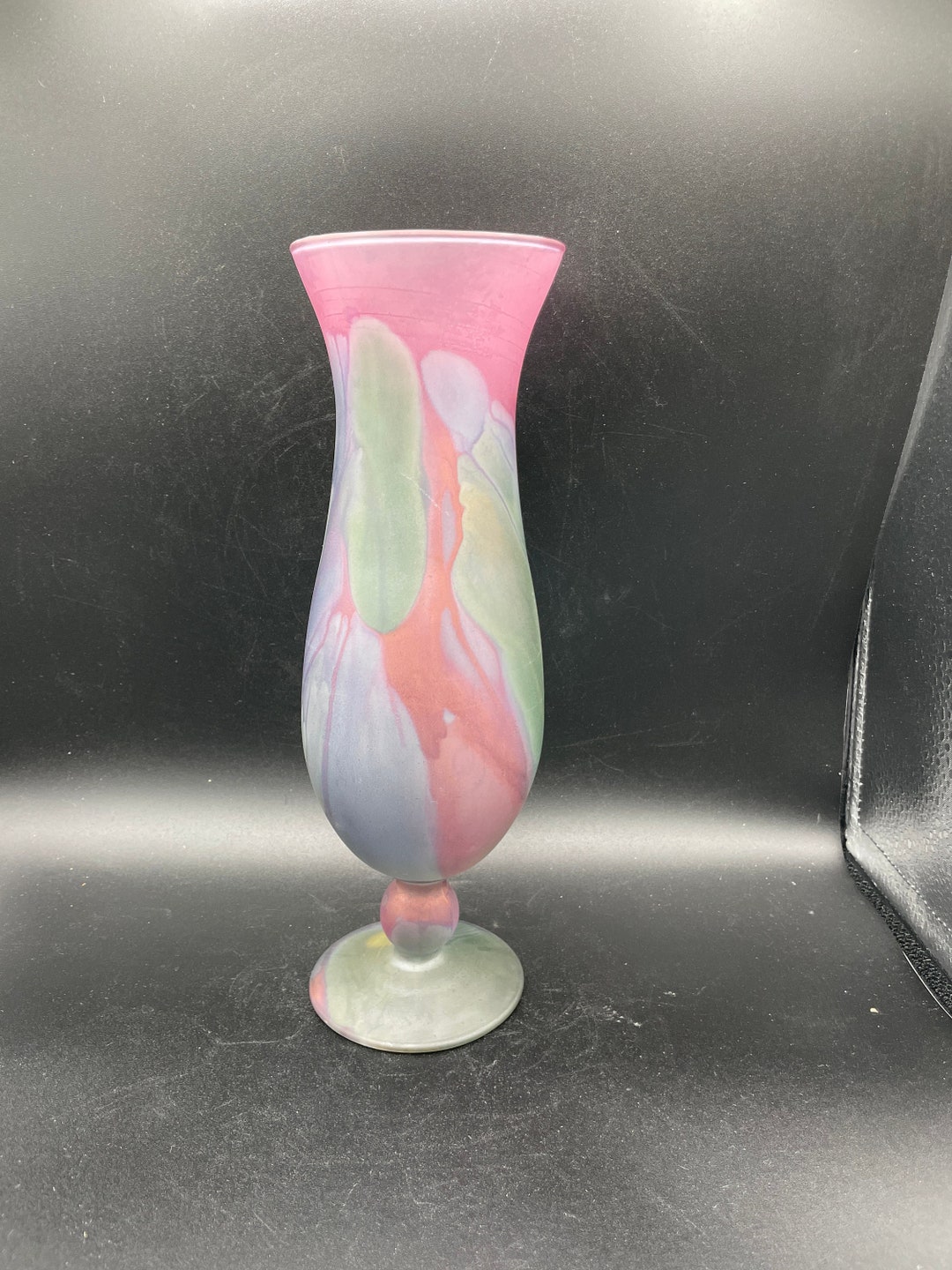 Art Nouveau Rueven Hand Painted Glass Vase - Etsy