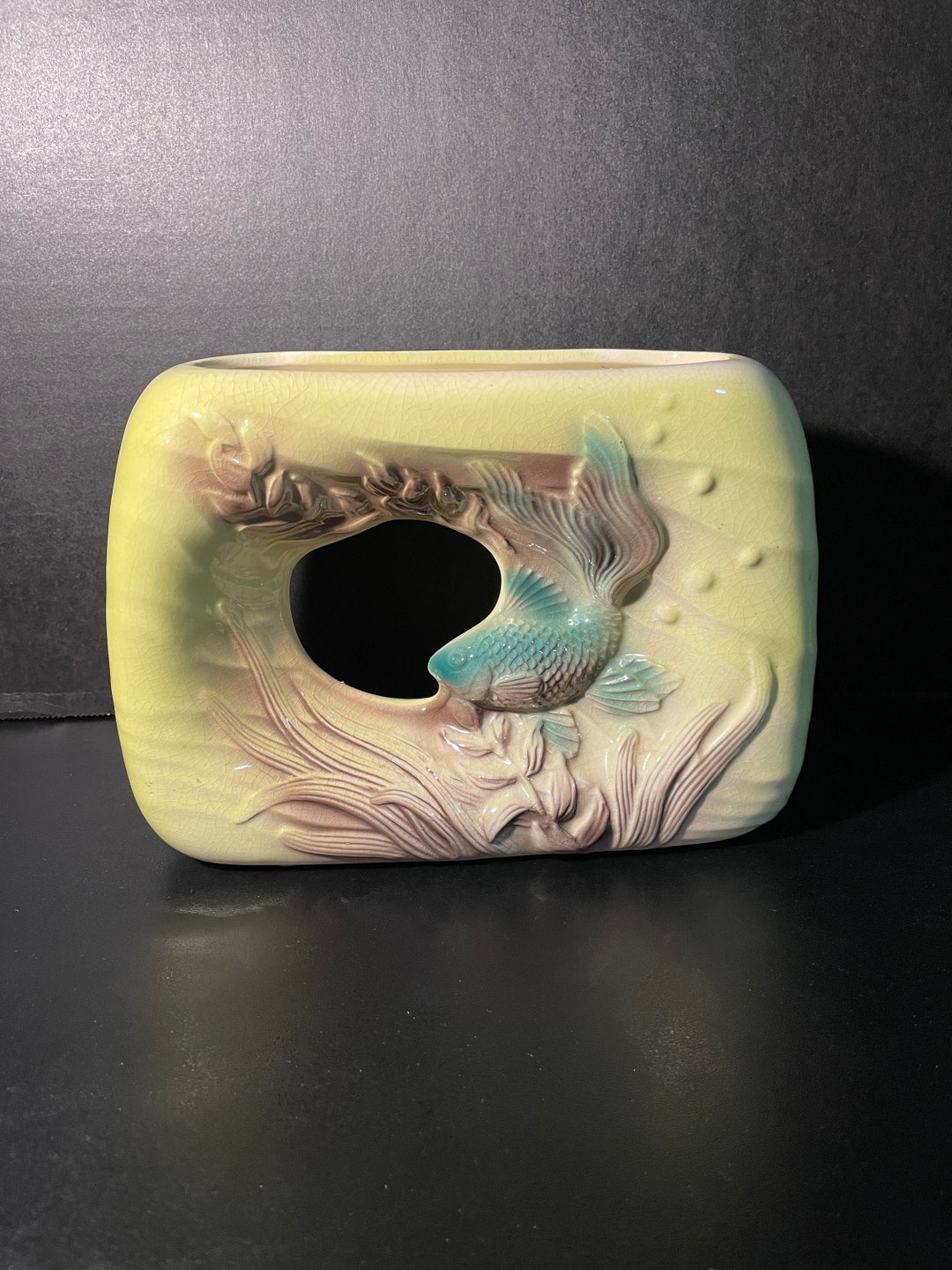 Royal Copley Chartrusse Koi Vase MCM 1950s - Etsy