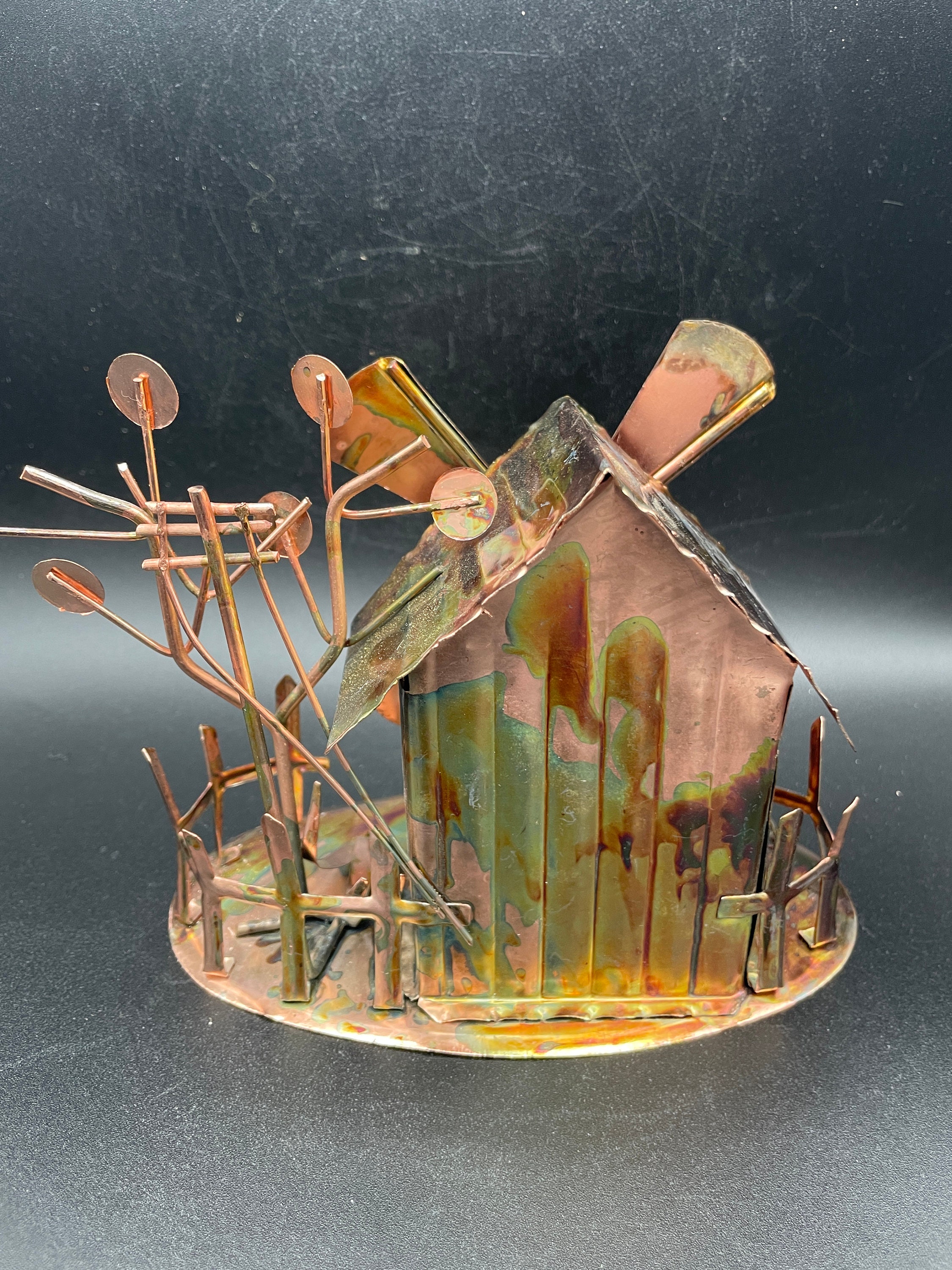 Vintage Chinese Craftsman Copper Metal Windmill Music Box - Etsy
