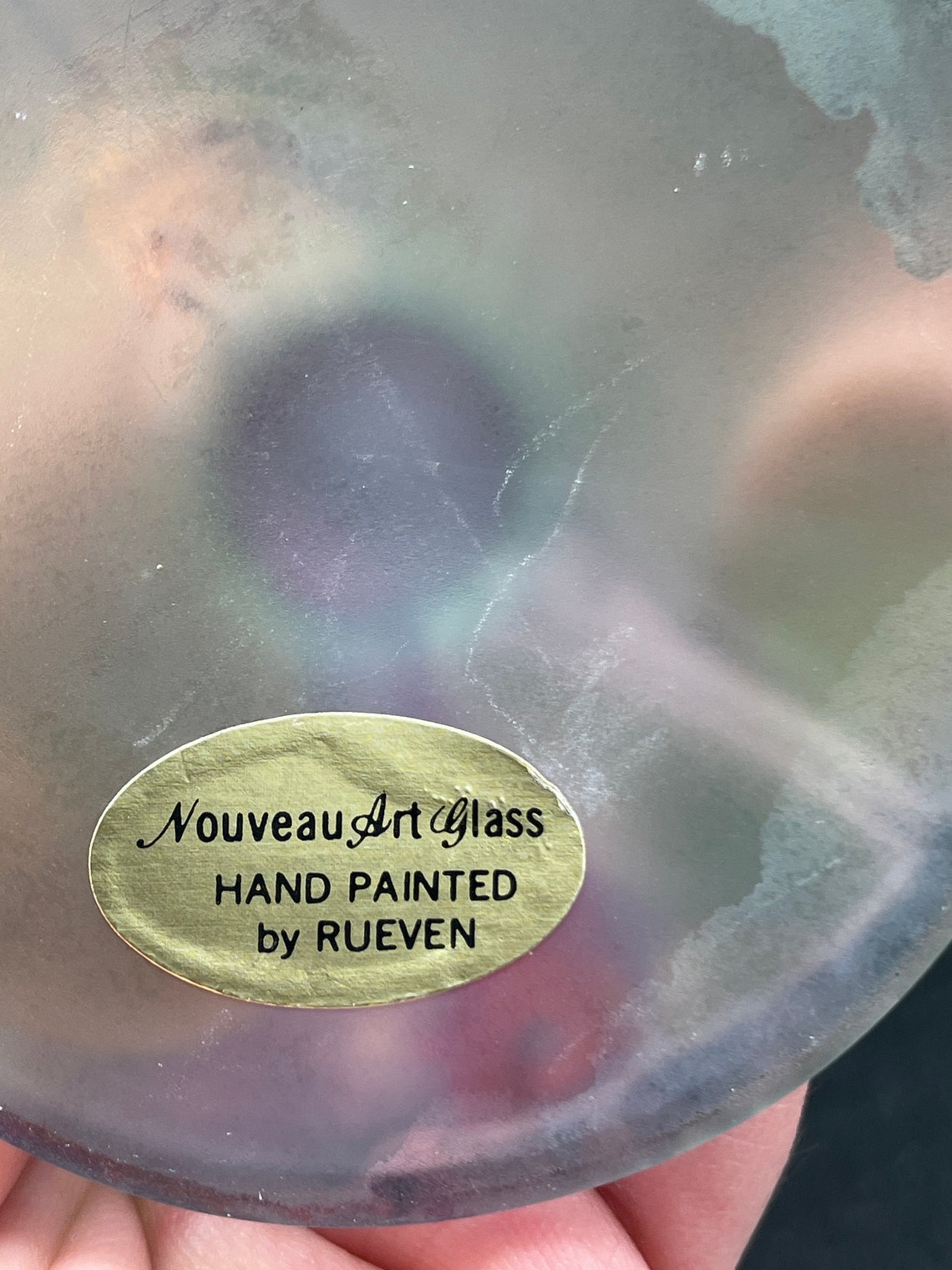 Art Nouveau Rueven Hand Painted Glass Vase - Etsy