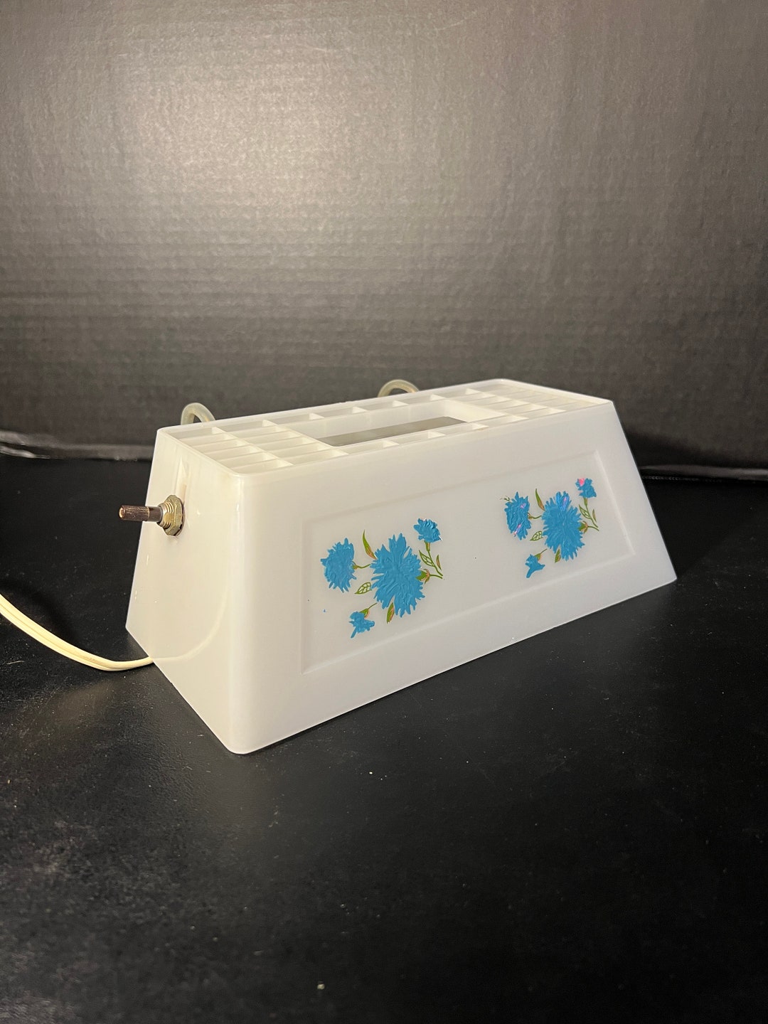 MCM White Plastic With Hand Painted Flowers Bed Headboard Lamp - Etsy