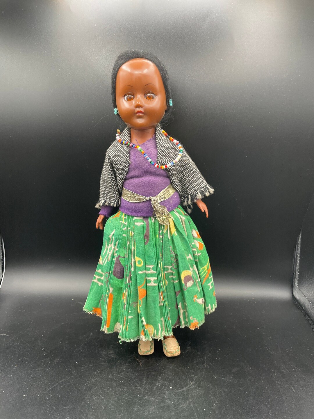 Vintage Native American Navajo Doll Traditional Dress Hard Plastic - Etsy