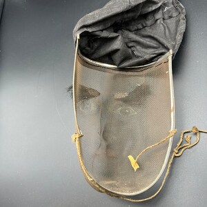 Antique Odd Fellows IOOF Ceremonial Wire Mesh Mask Human Hair Hand ...