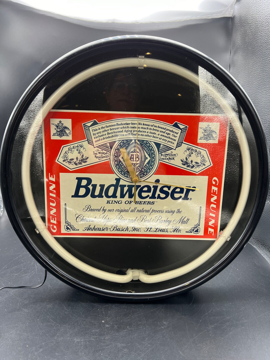 Blue Neon Budweiser Wall Clock - Etsy
