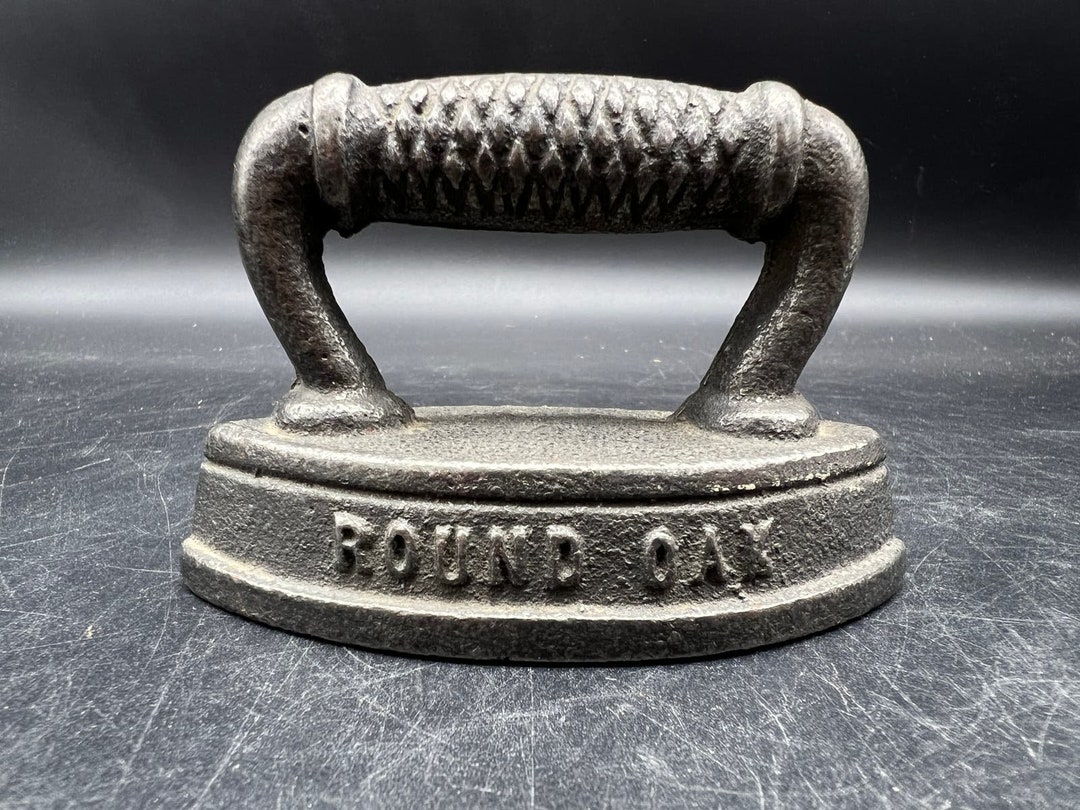 Antique Round Oak Miniature Sad Iron Advertising Paper Weight - Etsy