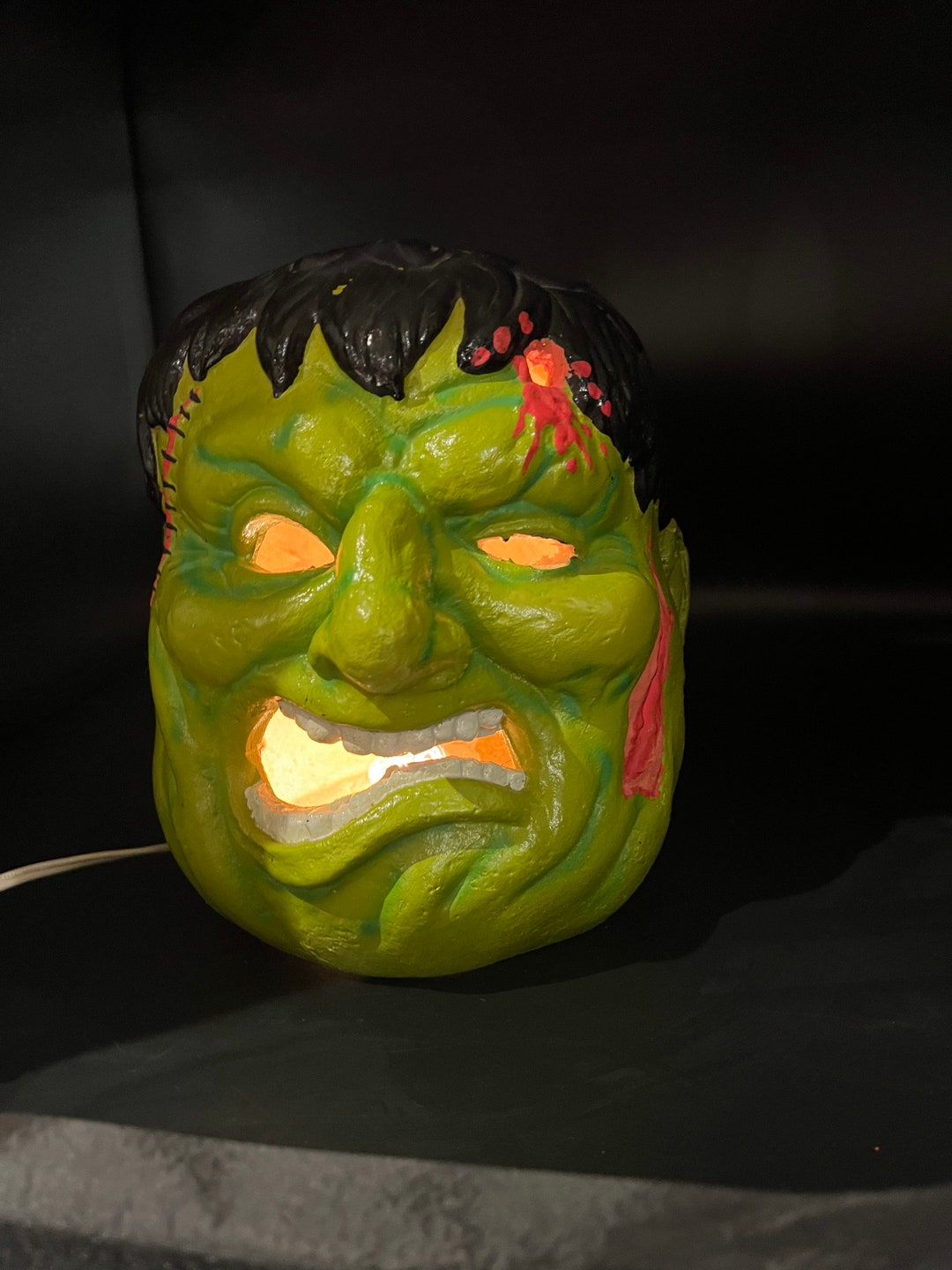 Frankenstein or Monster Head Table Lamp Halloween Scary Decoration - Etsy