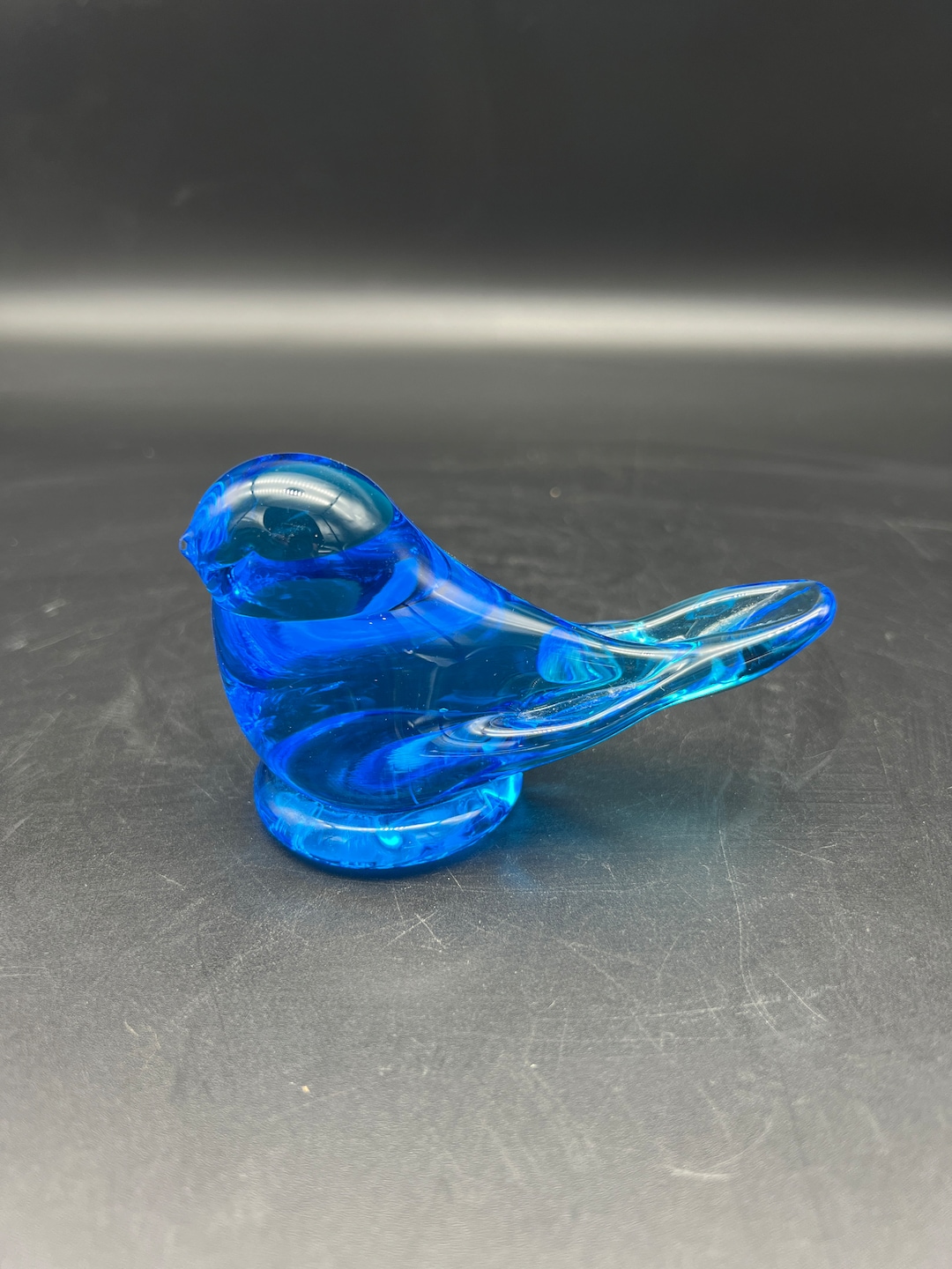 Glass Blue Bird of Happiness Signed Leonard 1990 - Etsy