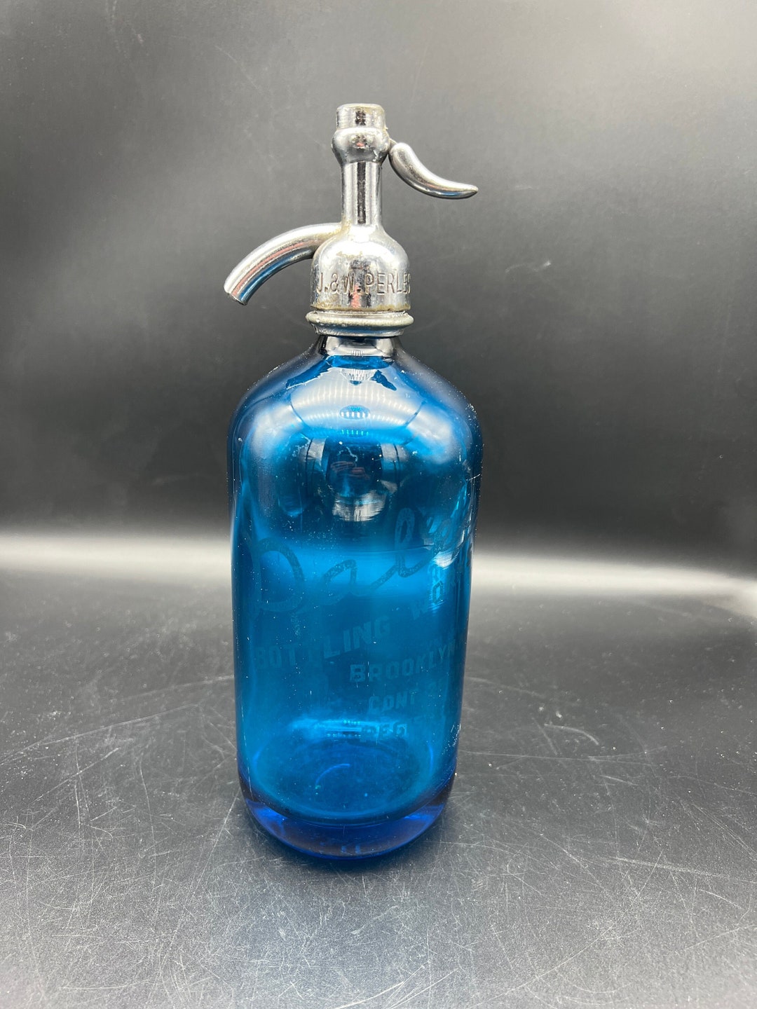 Antique Seltzer Bottle Cobalt Blue Glass Brooklyn, NY Dales Bottling ...