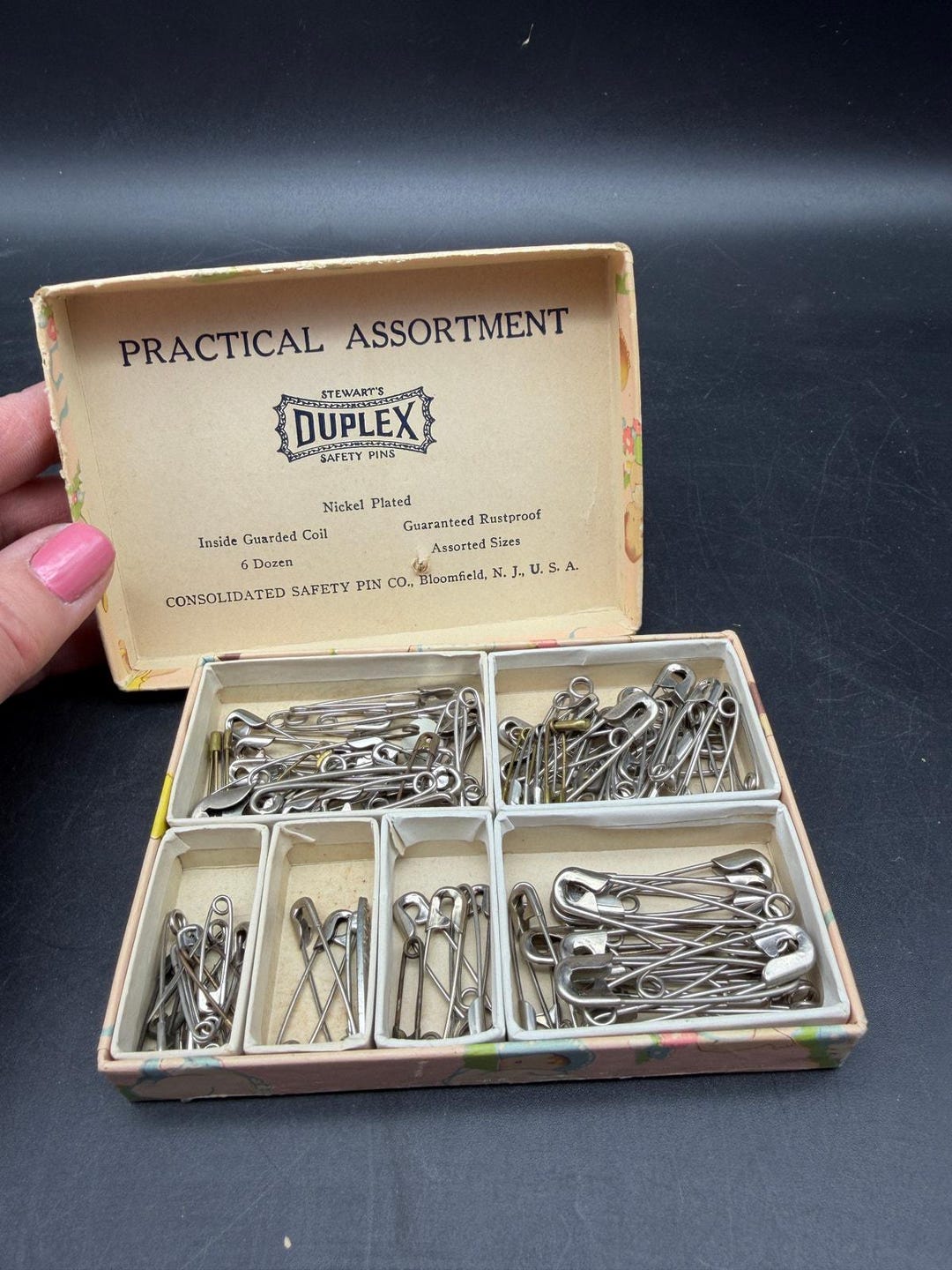 Stewart's Duplex Safety Pins Baby Nursery Box RH White Boston - Etsy