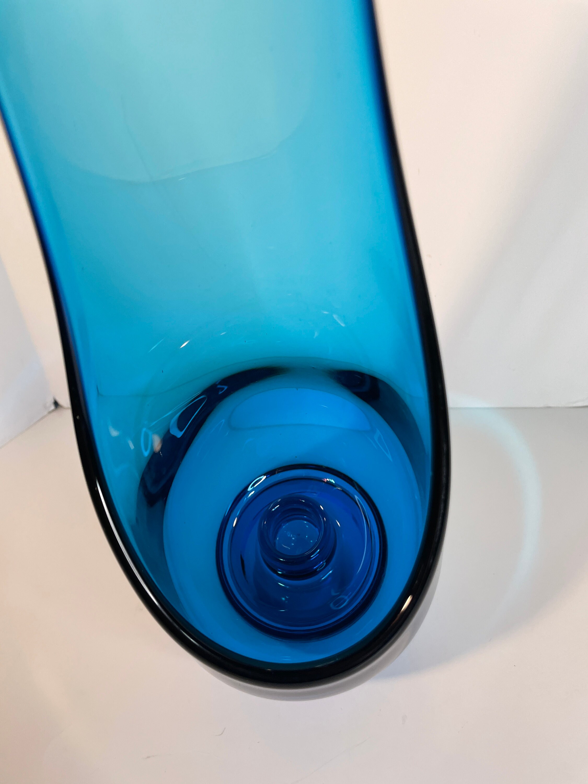 MCM Viking Glass Swung Glass Candleholder Brilliant Blue - Etsy