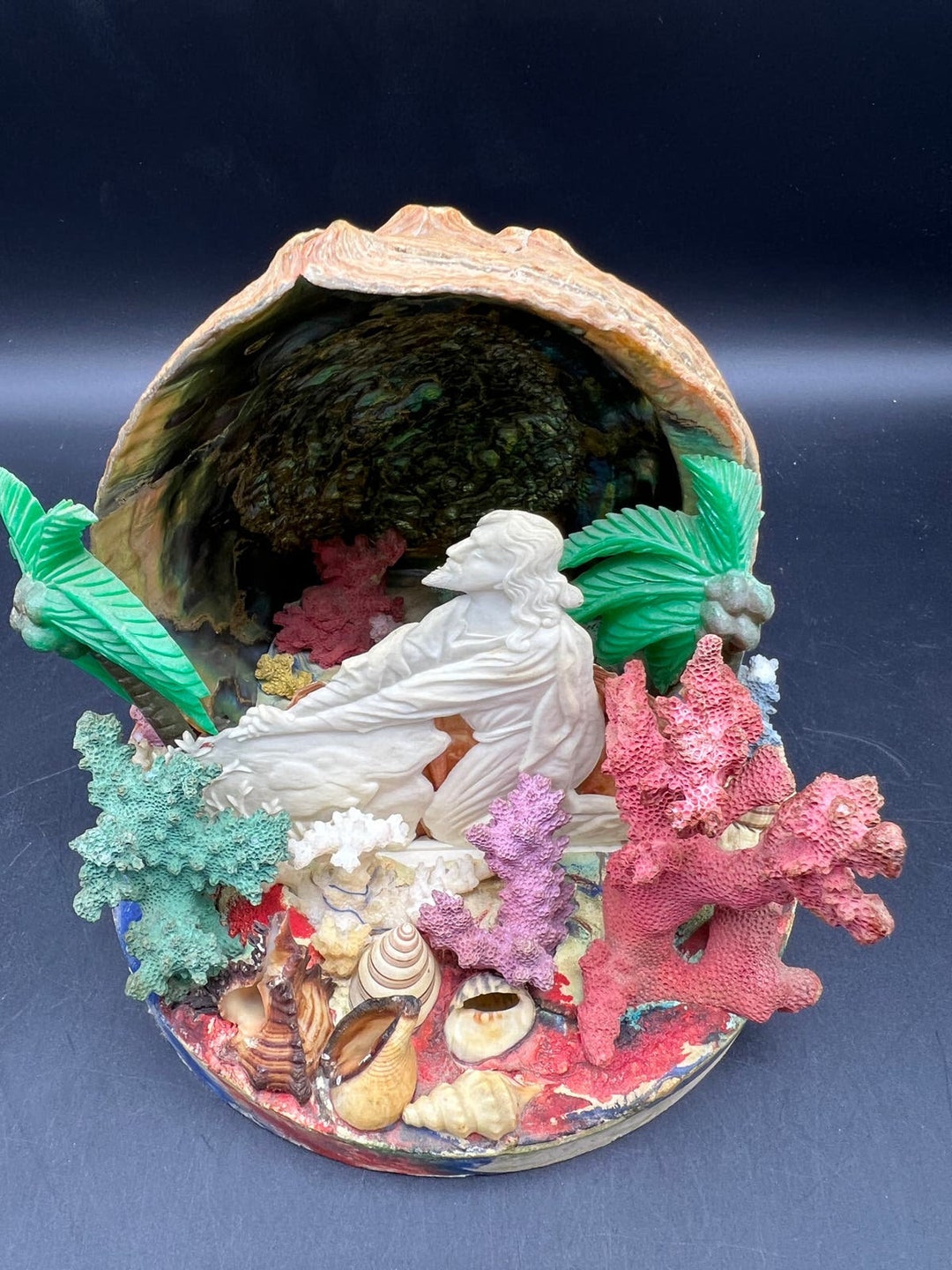 Vintage Shell Art Jesus in the Garden of Gethsemane - Etsy