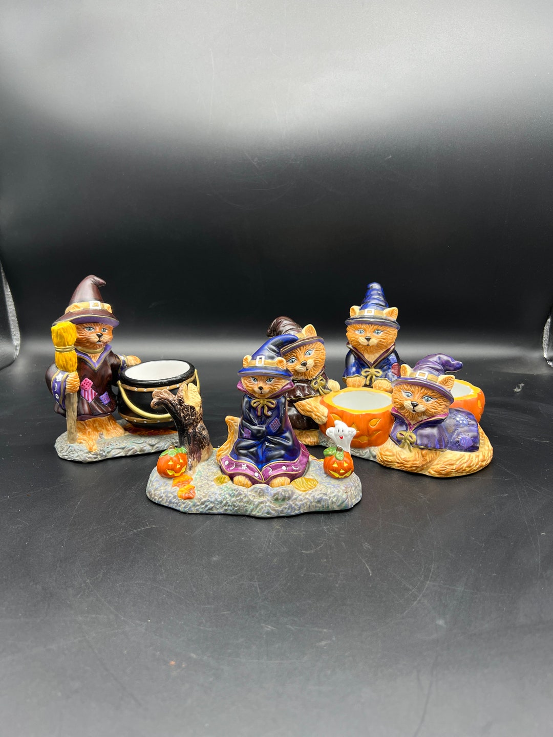 Partylite Halloween Cats Complete Set 3 Pieces - Etsy