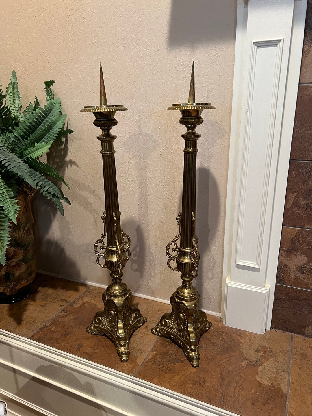 Pair of Brass Holy Family Church Altar Candlesticks 28" Tall - Etsy