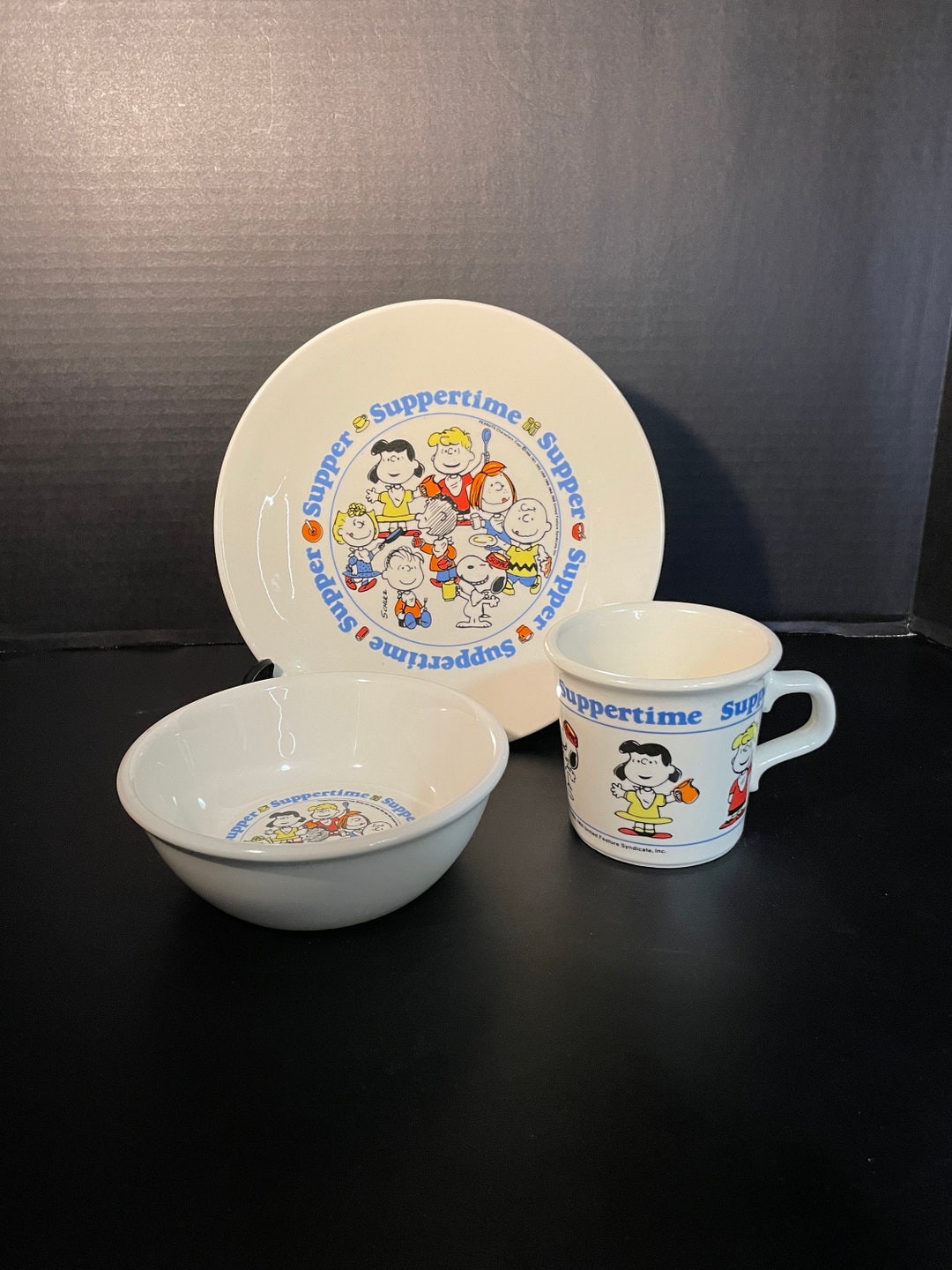 Vintage Taylor International Peanuts Charlie Brown Suppertime Ceramic ...