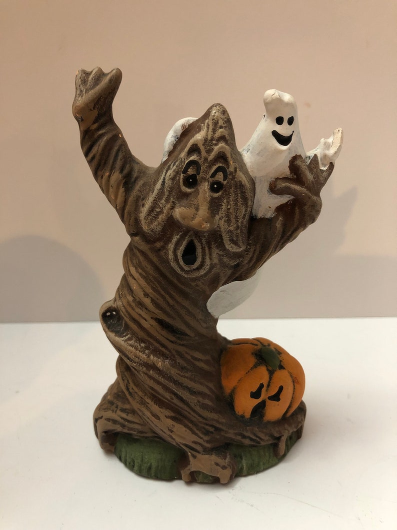 Halloween Haunted Trees With Ghosts Full Moon Bat Pumpkin - Etsy