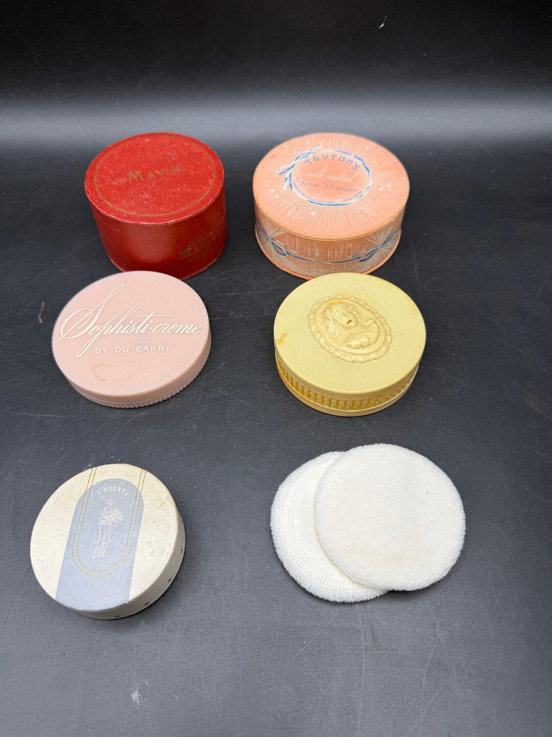 Five Vintage Powder Boxes 1950's 1960's Mavis Tayton's L'adonna ...