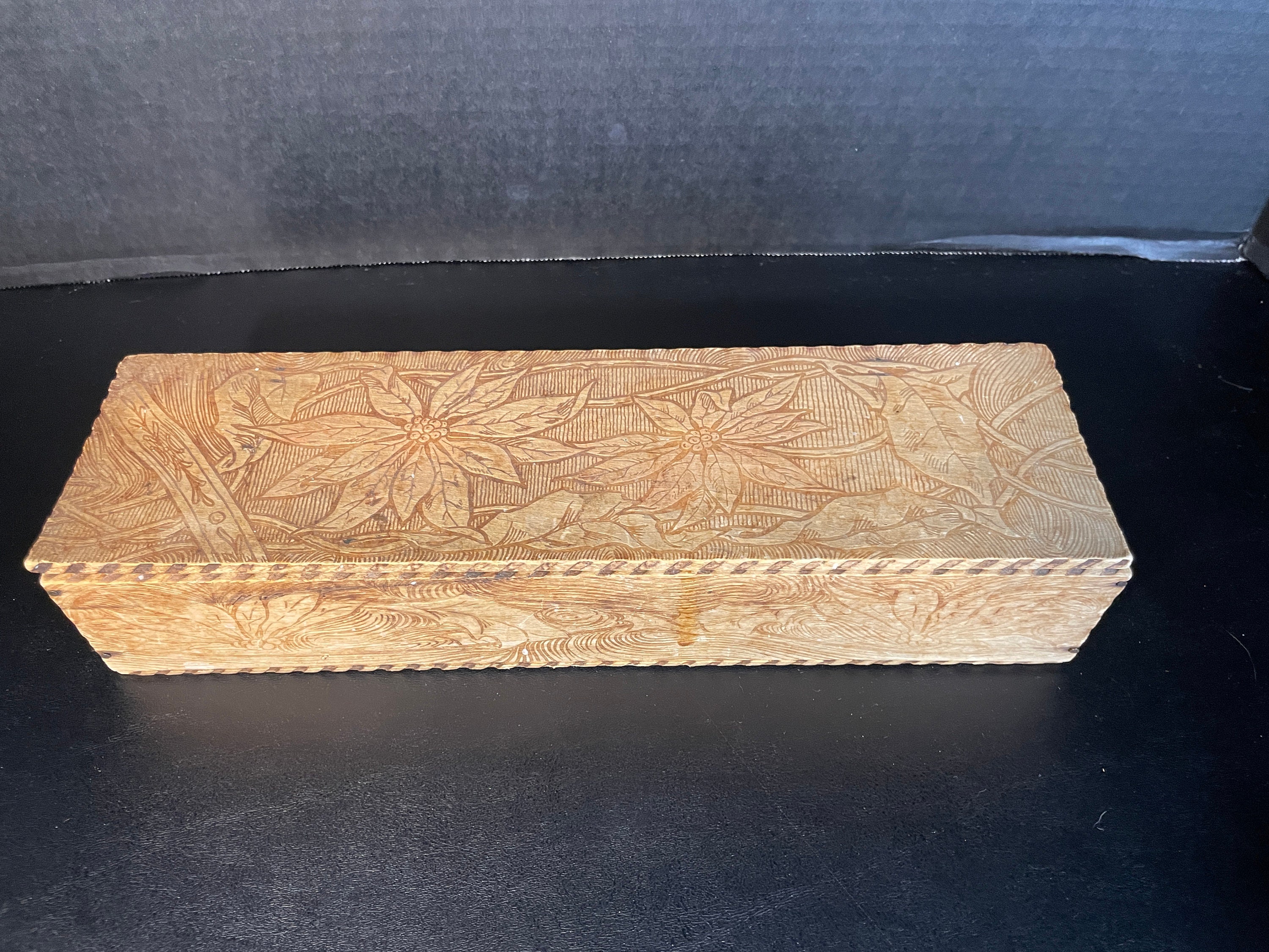 Vintage Pyrography Cannabis Stash Box Not Really but It Looks - Etsy
