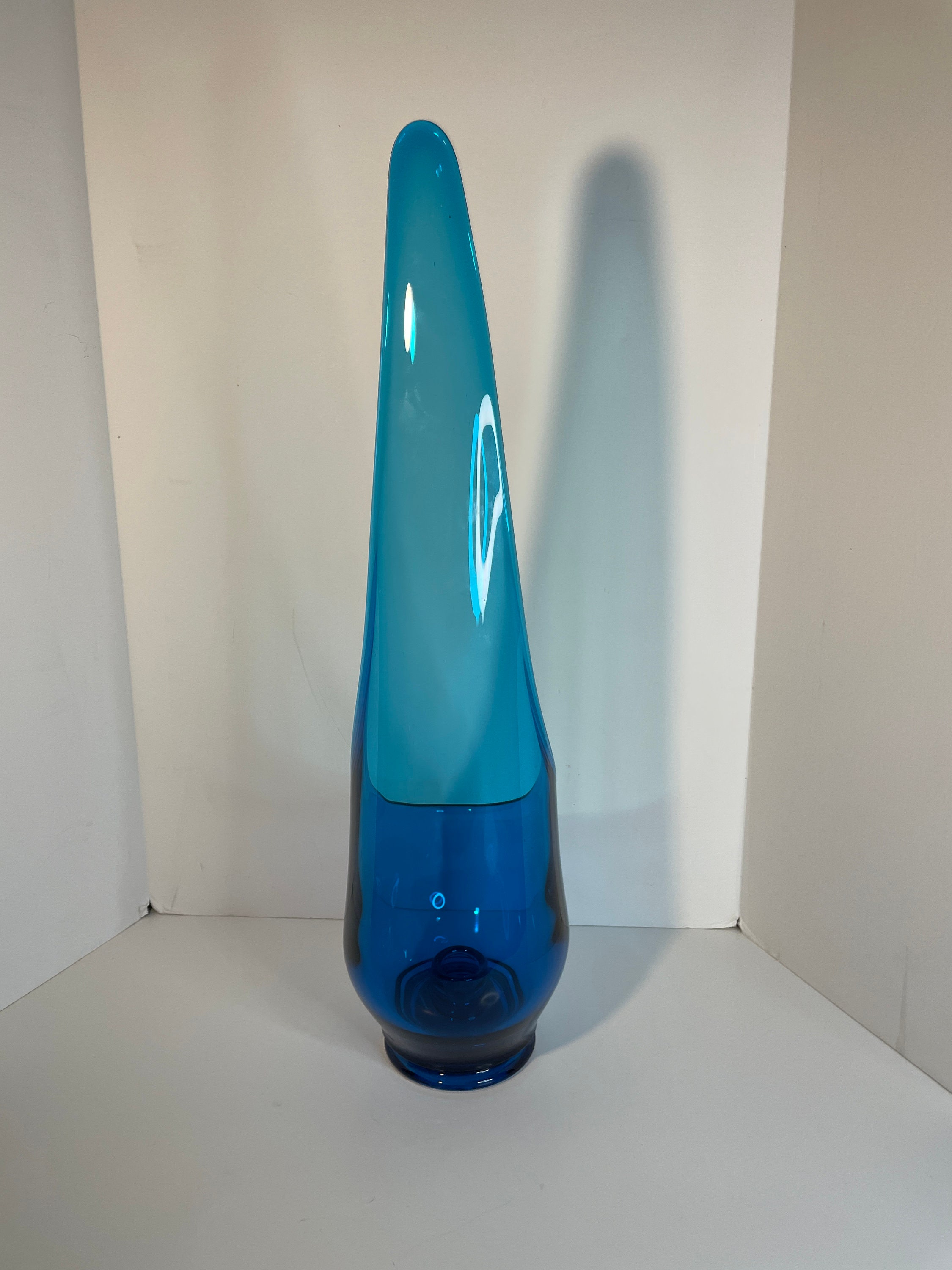 MCM Viking Glass Swung Glass Candleholder Brilliant Blue - Etsy