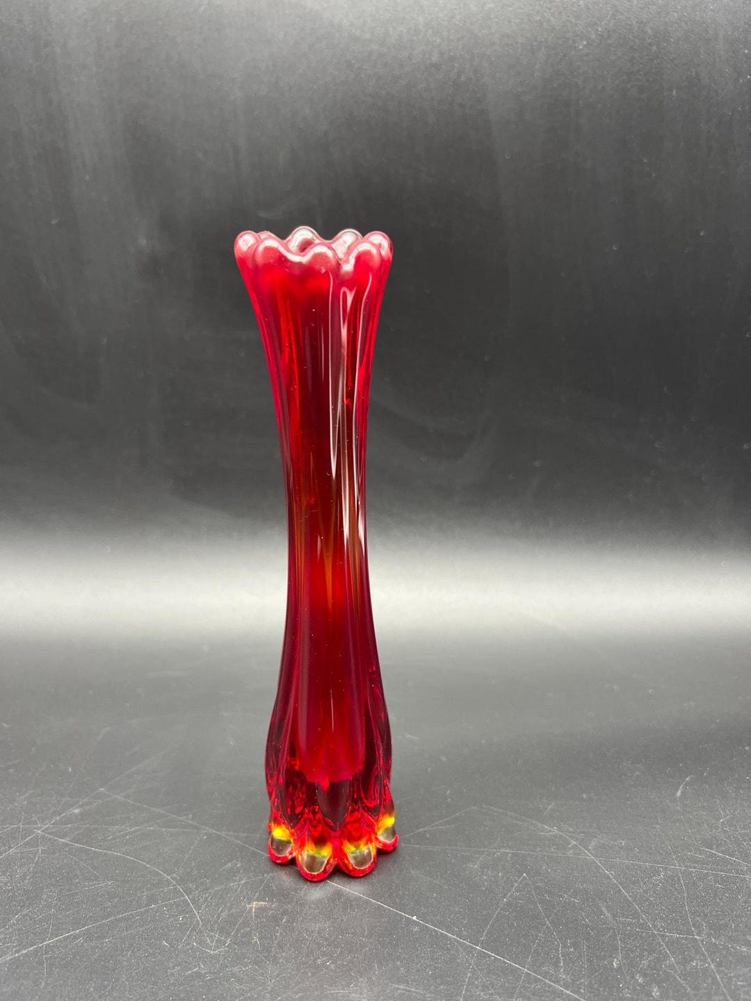 Fostoria Heirloom Ruby Red Amberina Swung Glass Bud Vase - Etsy
