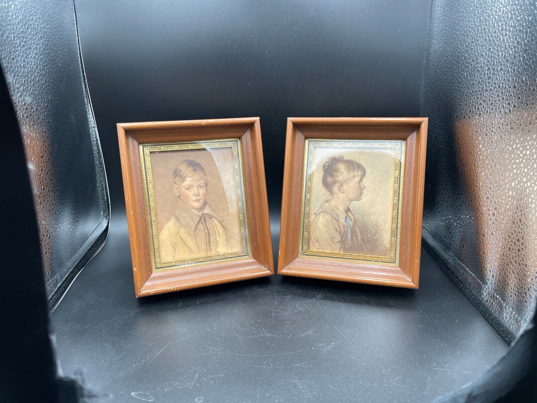 Vintage Framed Prints by Edward Gross Co Charlotte and Peter 1930's - Etsy