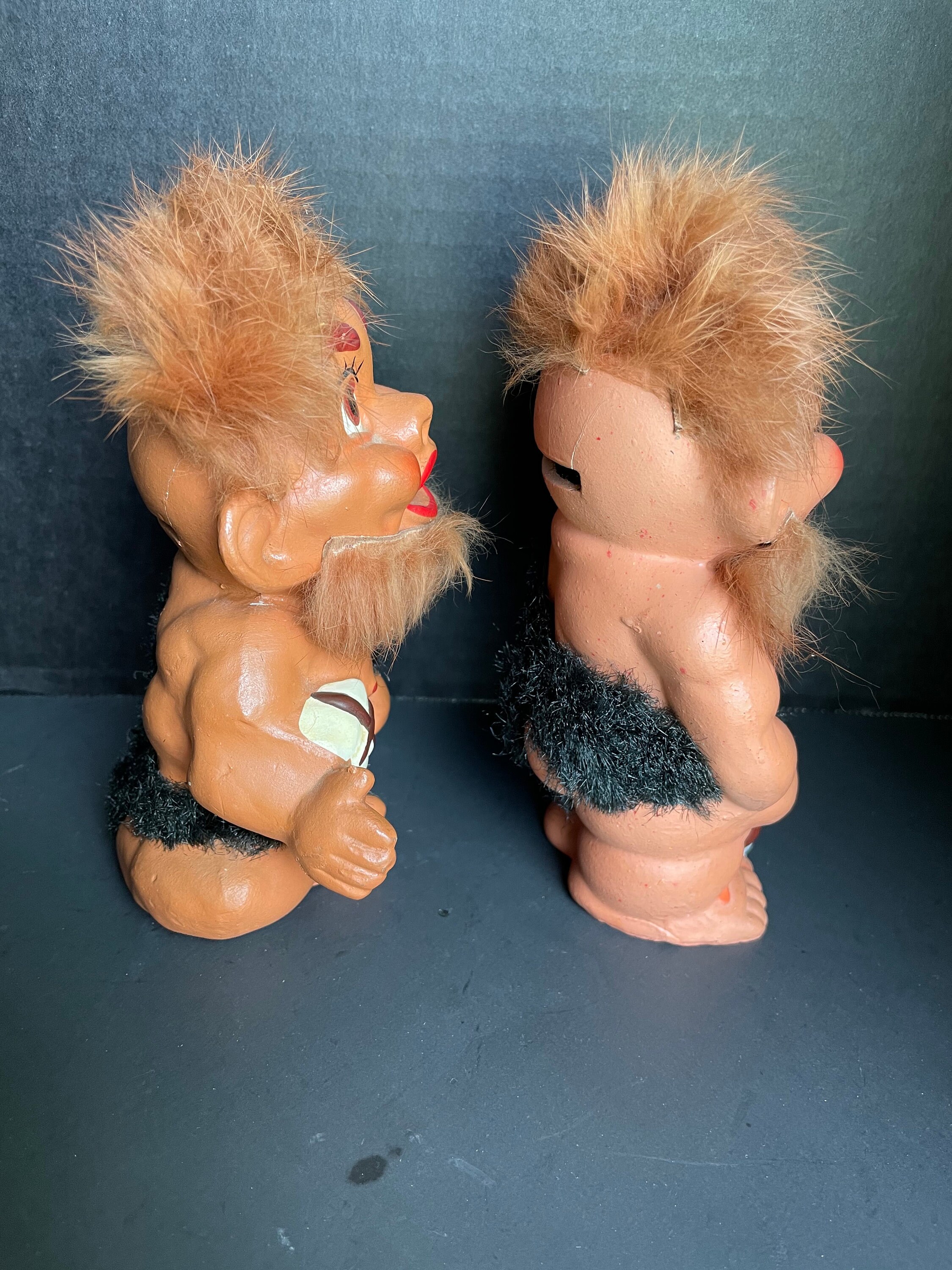 Vintage Cavemen Caveman Red Clay Pottery Banks Set of 2 - Etsy