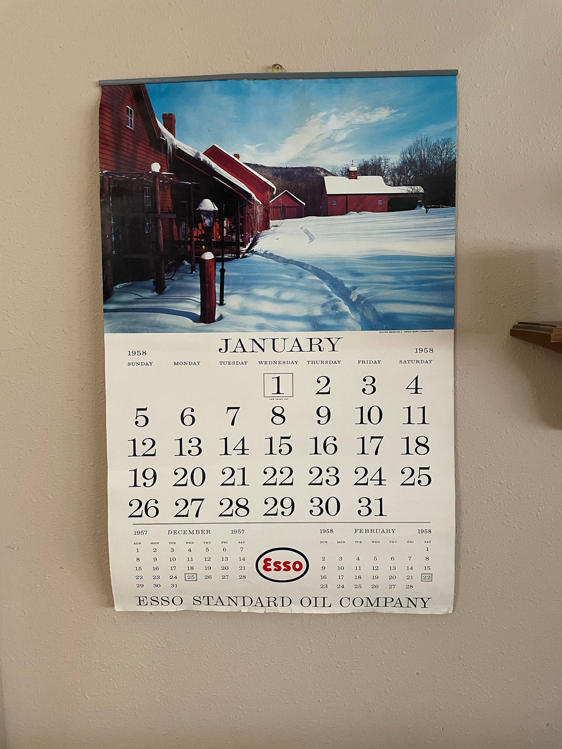 Vintage Esso Standard Oil 1958 Company Wall Calendar Large - Etsy Vintage Esso Standard Oil 1958 Company Wall Calendar Large - Etsy