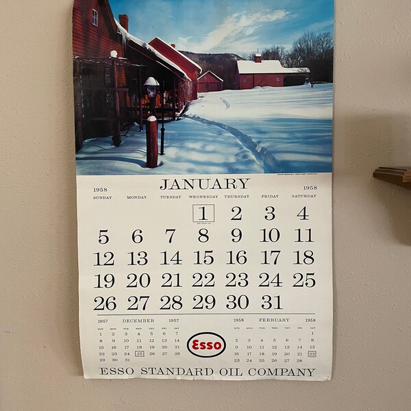 1958 Calendar - Etsy