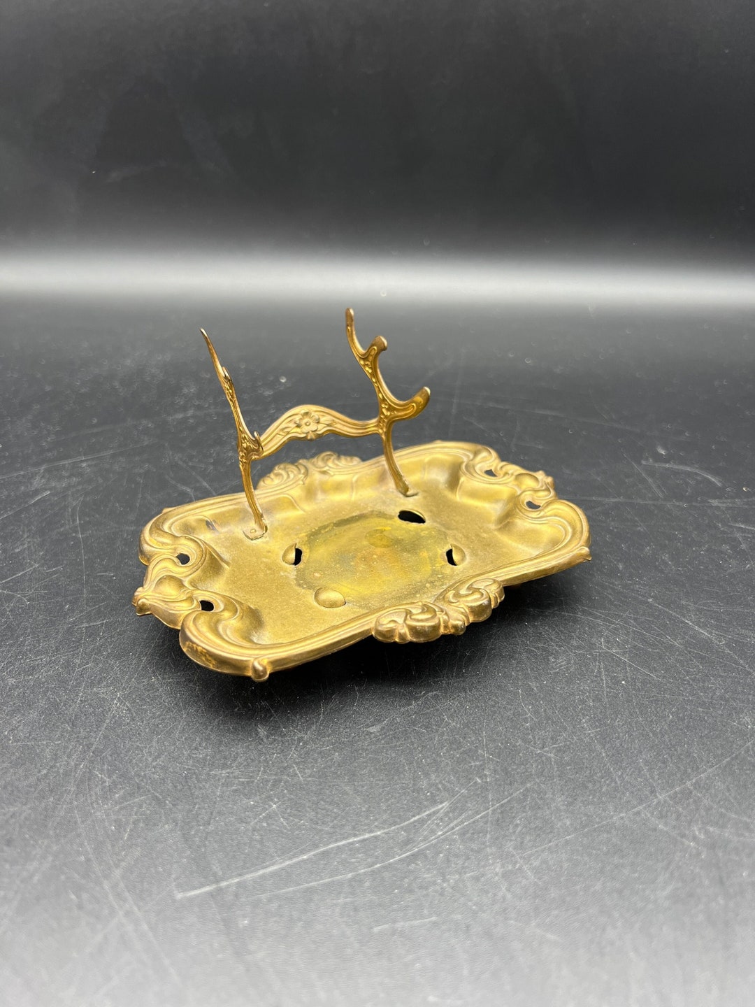 Antique Brass Inkwell Base With Quill Pen Holder - Etsy