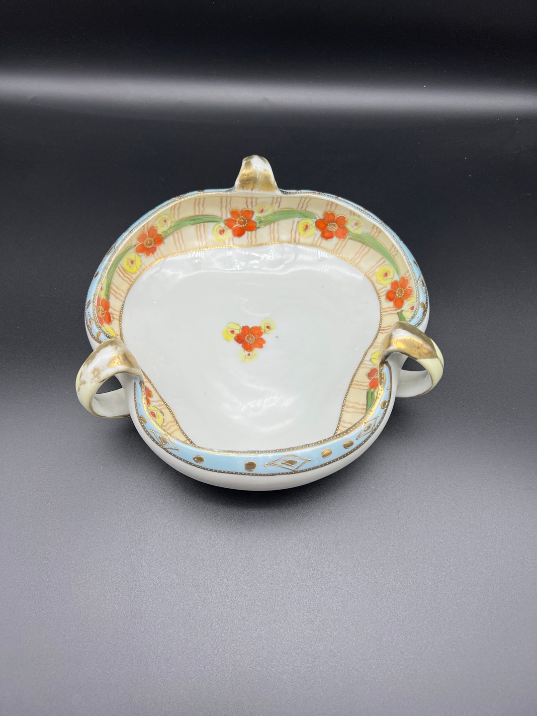 Antique Hand Painted Nippon Master Nut Bowl Poppy Design - Etsy