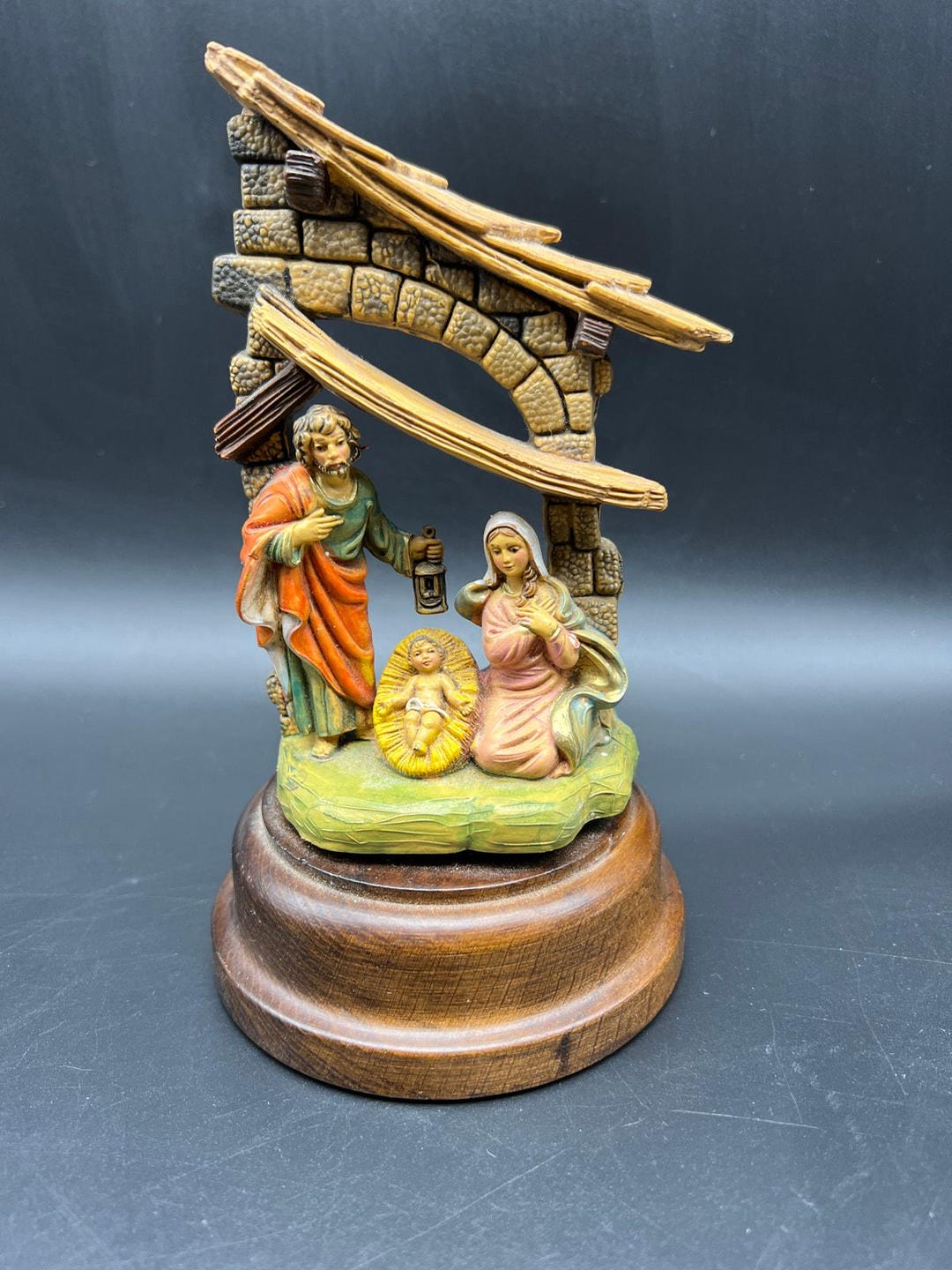 Vintage Nativity Music Box Silent Night Made in Italy - Etsy