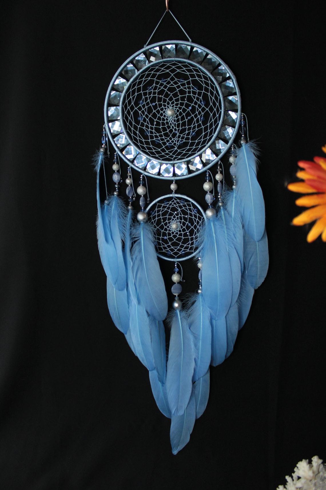 Sky Blue Dreamcatcher Large Dream Catcher Wall Hanging Blue Etsy