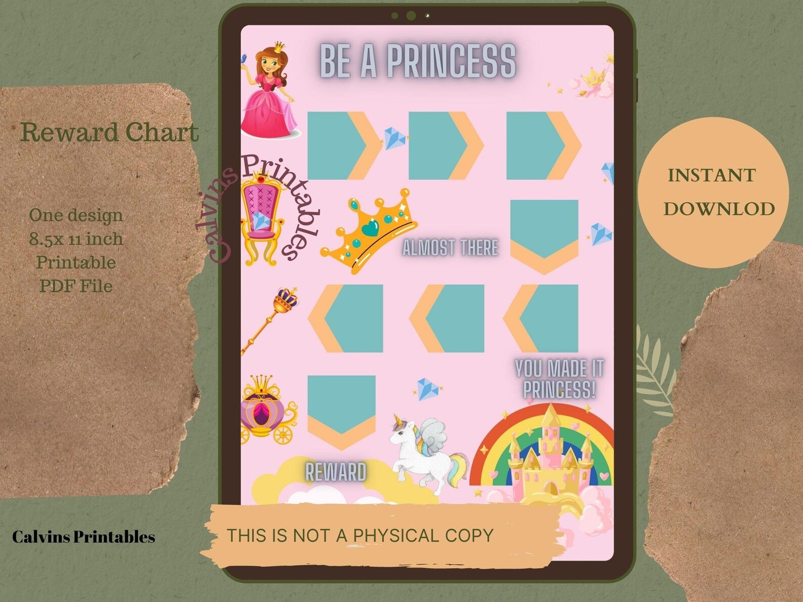 Printable Princess Game Reward Chart Princess Kids Behavior | Etsy