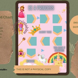 Printable Princess Game Reward Chart | Princess Kids Behavior Chart ...