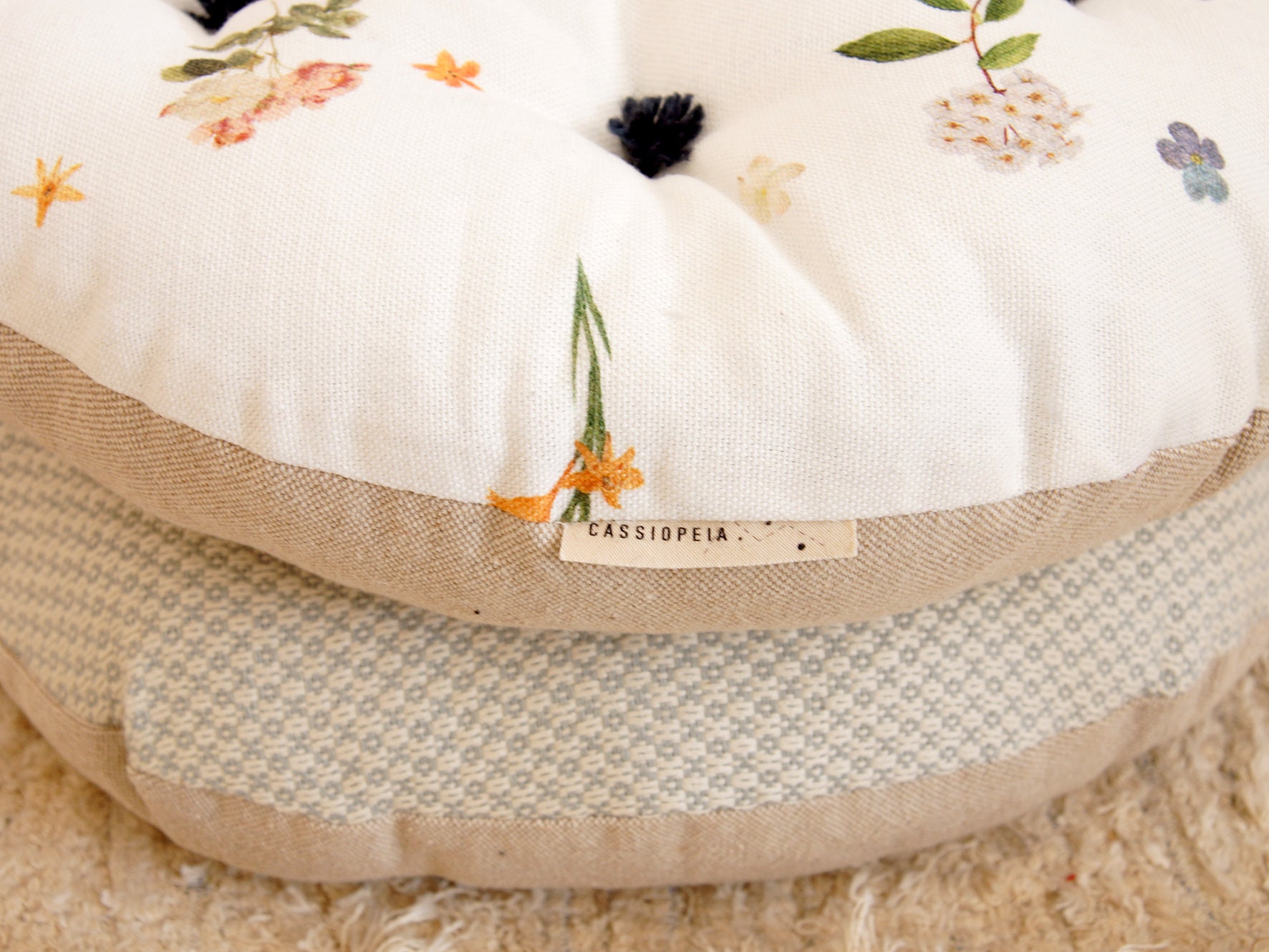 Round Seat Cushion 35cm Boho Circular Pillow Padded Cushion for Chair ...