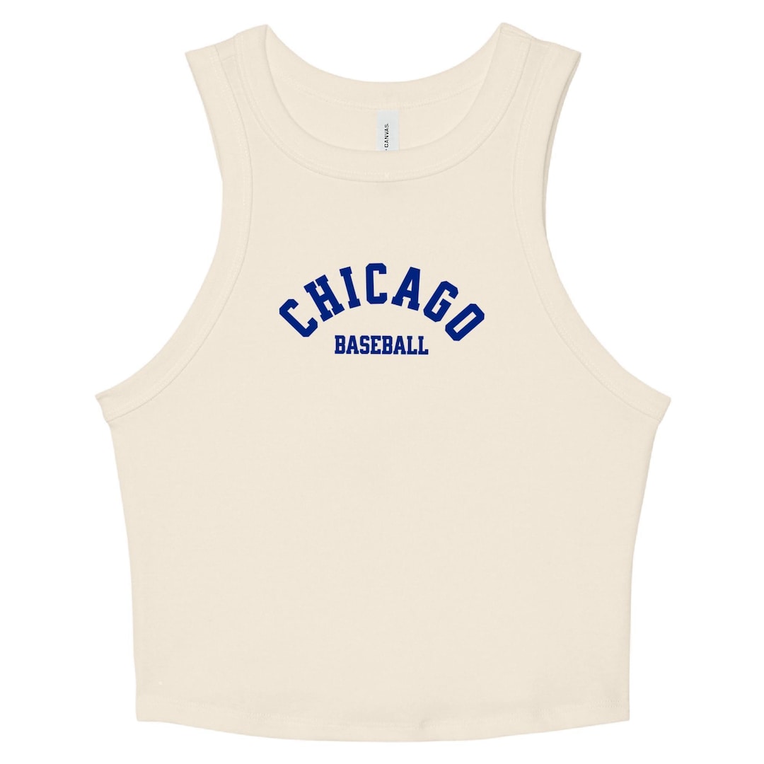 Chicago Baseball Crop Tank Top | Micro Ribbed Racerback, Fitted - Etsy