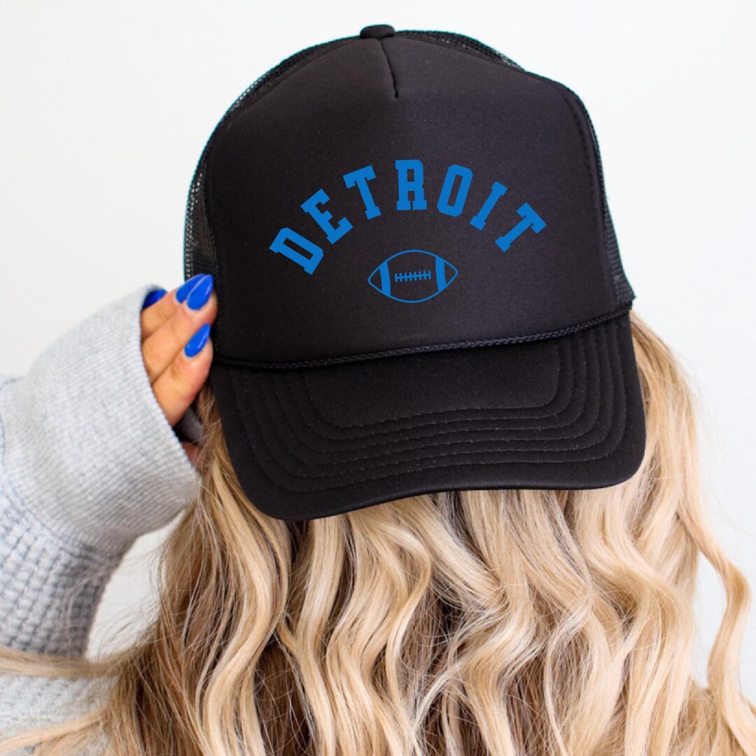 Detroit Football Hat | Detroit Retro Trucker Hat | Detroit Hat for Her ...