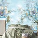 3D Light Blue Flowers Floral Wallpaper Wall Mural Home Decor for Living ...