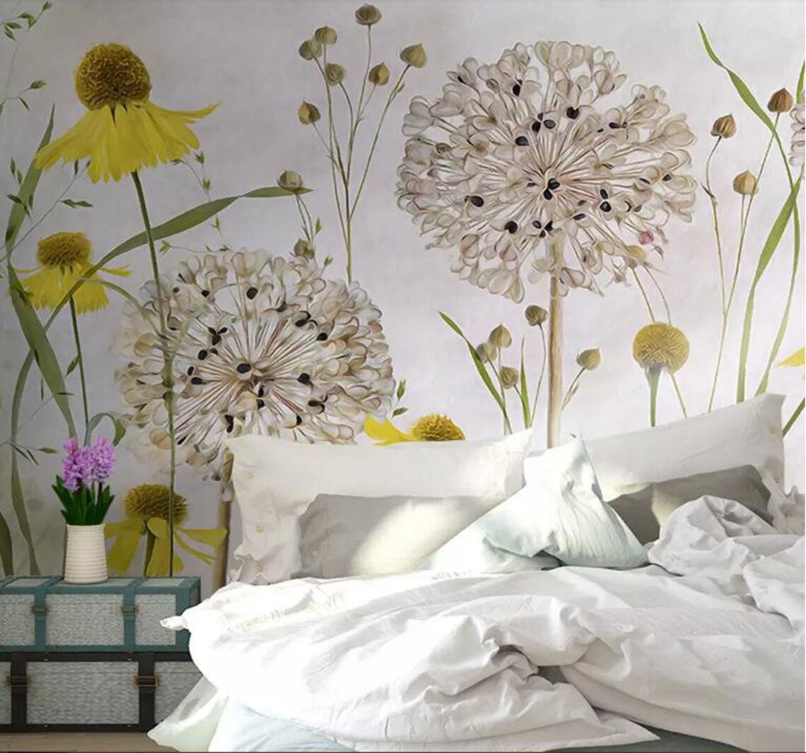 Modern Retro Plant Watercolor Hand Painted Fashion Flowers - Etsy