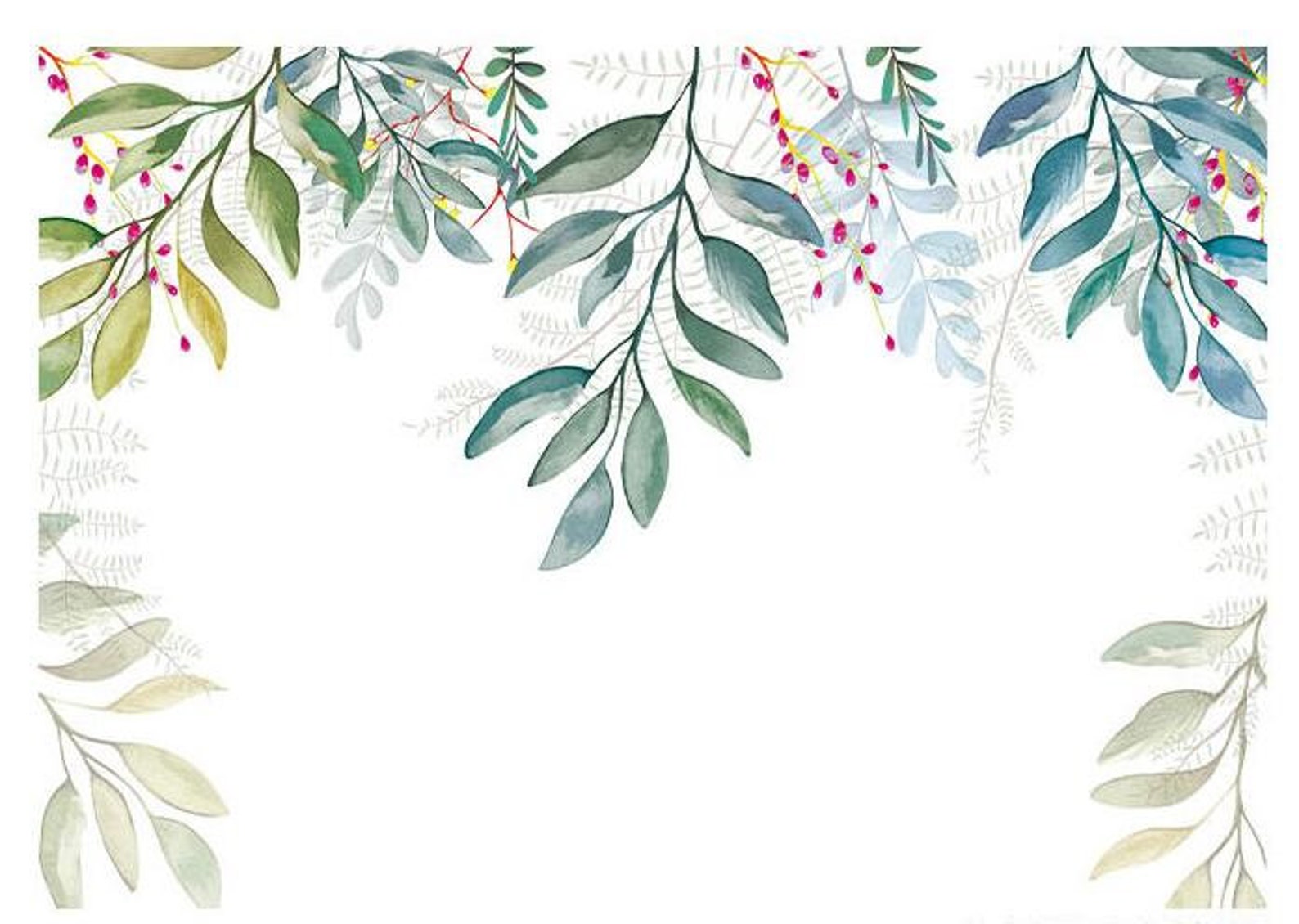 Hanging Spring Green Leaves Wallpaper Wall Mural Fresh | Etsy