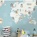 Cartoon Blue World Map Nursery Wallpaper World Map Cartoon - Etsy