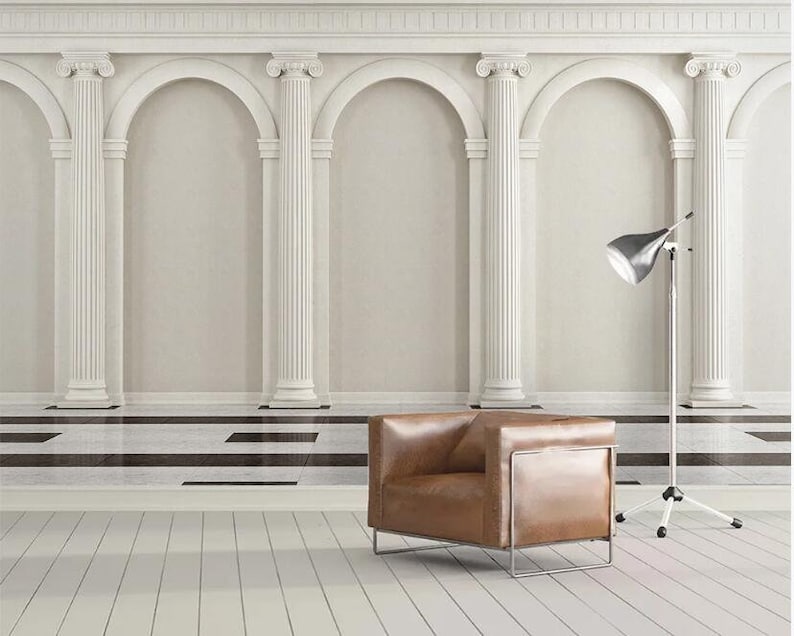 European Luxury Style Roman Column Wallpaper Hand Painted | Etsy