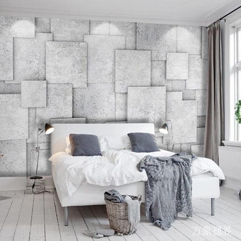 3D White Stones Simple Stones Wallpaper Wall Murals Home Decor - Etsy